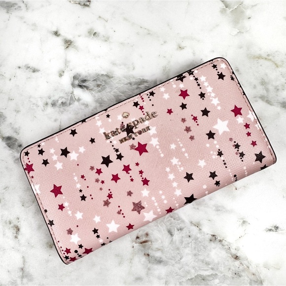 kate spade | Bags | Kate Spade Staci Large Slim Bifold Wallet Pink ...